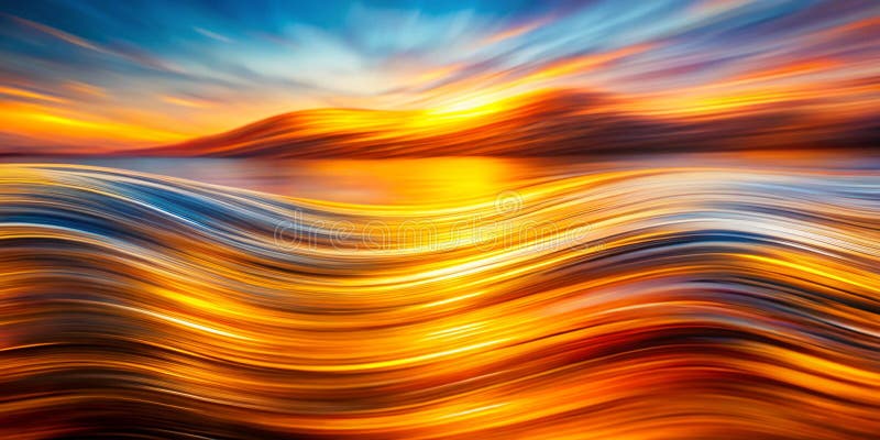 Warm Abstract Blurred Motion Defocused Wavy Pattern Stock Illustration ...