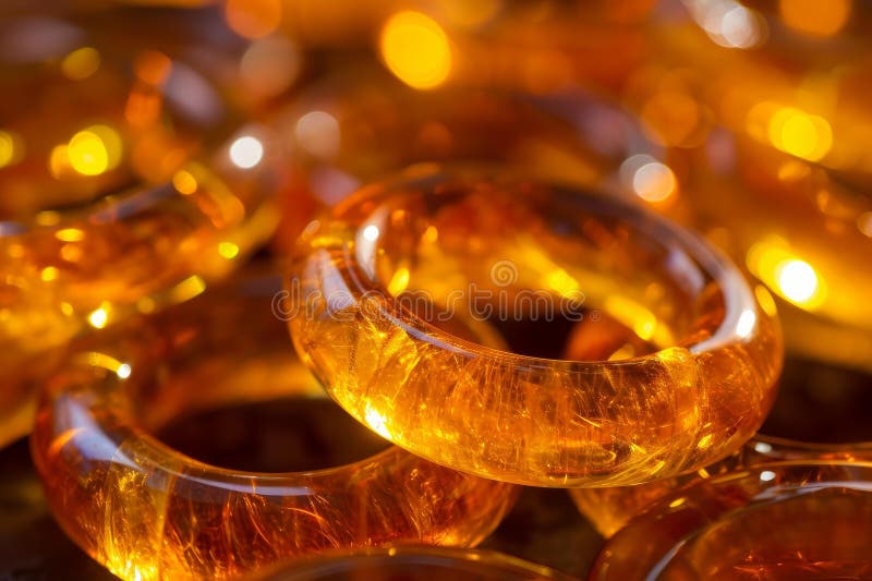 Warm Amber Rings Glowing. Generate Ai Stock Image - Image of wedding ...
