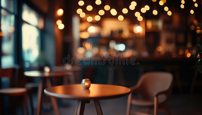 Cozy Restaurant Interior Warm Lighting Wooden Furnishings Stock Photos ...