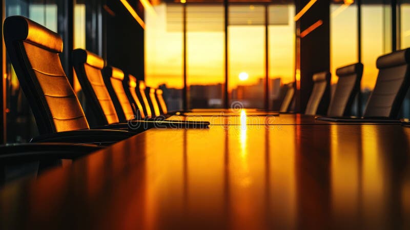 Warm Ambient Lighting in a Modern Conference Room, Stock Illustration ...