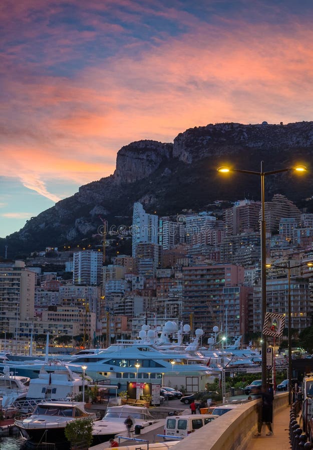 Warm Atmosphere of Evening in Monaco Editorial Stock Image - Image of ...