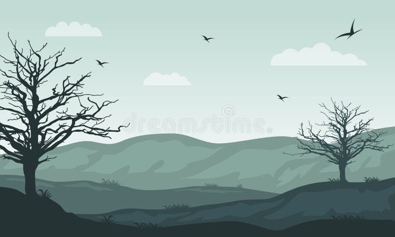 At Morning Scenery T-Rex Silhouette Stock Vector - Illustration of ...