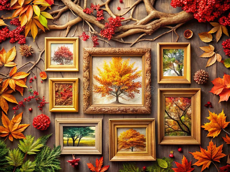 Warm Autumn Watercolor Frames Elegant HandPainted Borders for ...