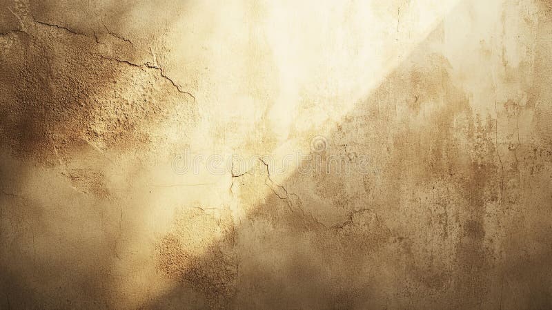 A Warm Beige Wall with Sunlight Streaming through, Leaving a Blank Text ...