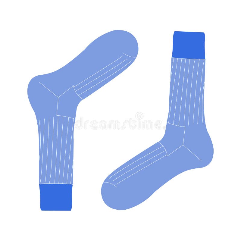 Warm Blue Winter Socks Isolated on White Stock Vector - Illustration of ...