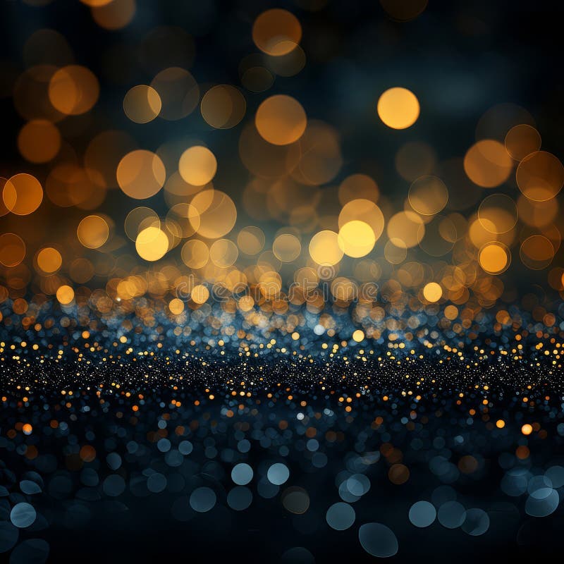 Warm, Bokeh Glow from Blurred Golden Christmas Lights Backdrop Stock ...