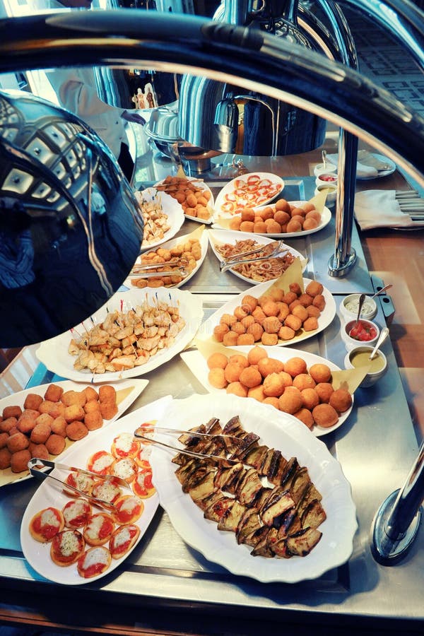 Warm Buffet with an Assortment of Dishes Stock Photo - Image of buffet ...