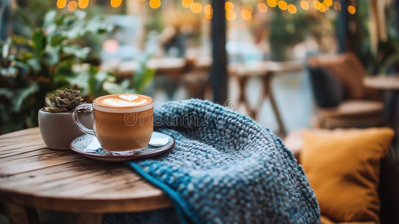 Warm Cafes with Blankets and Drinks: Warm Drinks and Soft Blankets on ...