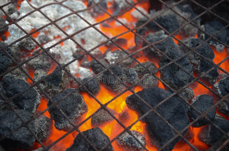 Warm Charcoal Fireplace BBQ Barbeque Stock Image - Image of color ...