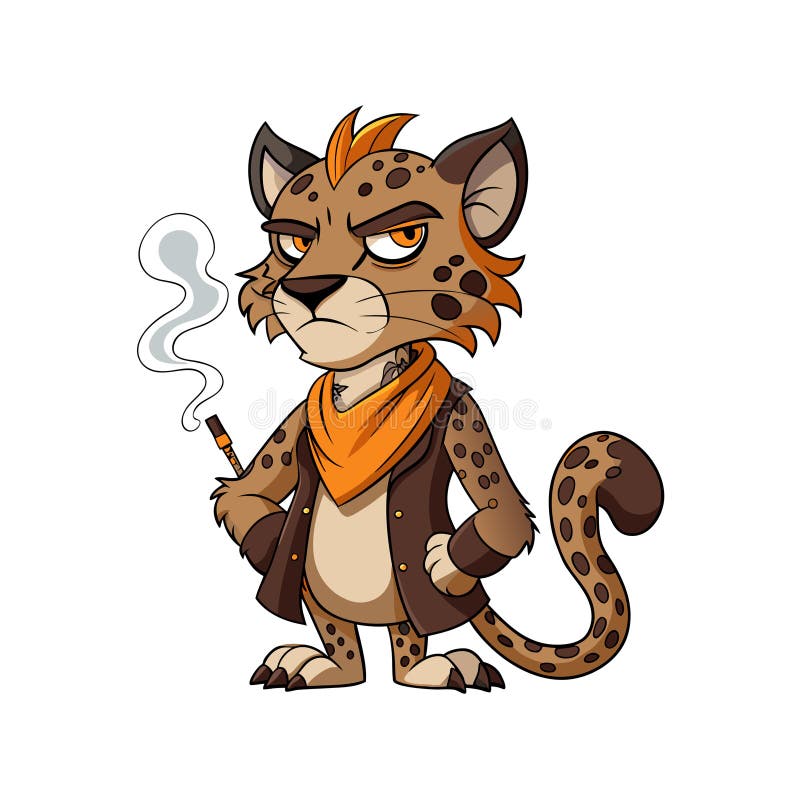 Warm Cheetah Weaving Illustration for Unique Designs Stock Image ...