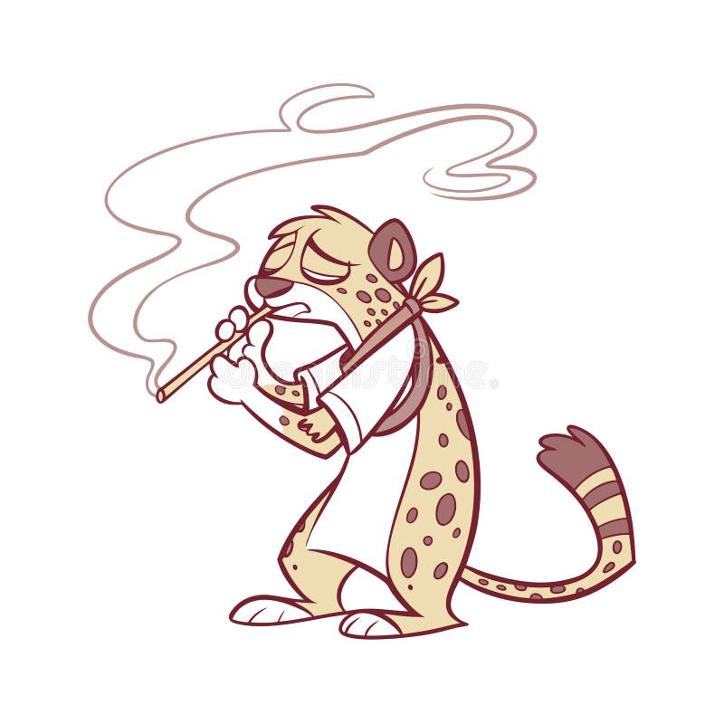 Warm Cheetah Weaving Illustration for Unique Designs Stock Illustration ...