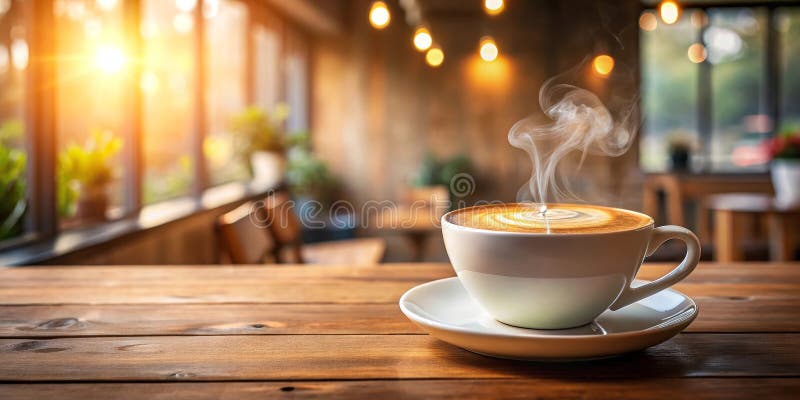 Warm Coffee in a Cozy Cafe Setting with Sunlight Streaming through ...