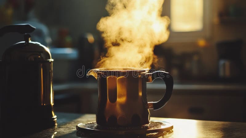 Warm Coffee Steaming stock image. Image of steam, beverage - 382527455
