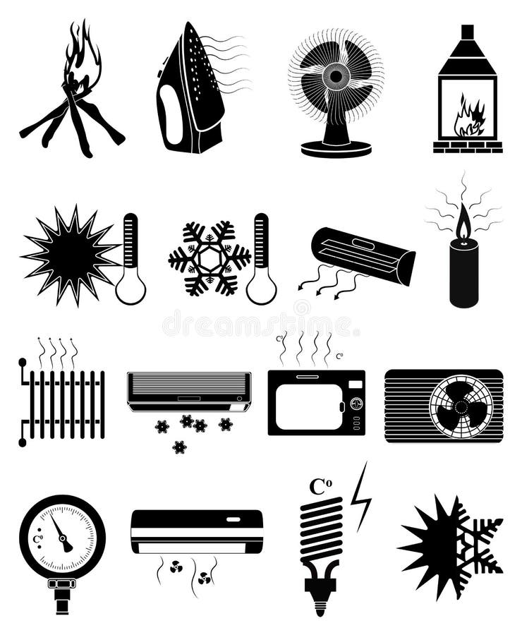 Temperature Icons Set. Collection of Linear Simple Web Icons Such ...
