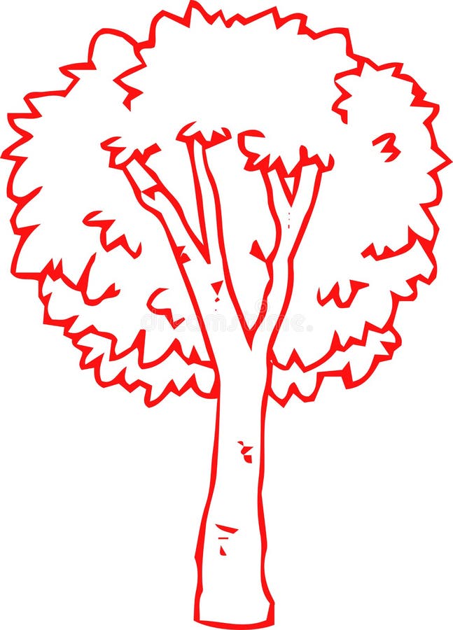 Warm Color Rough Sketch of Tree Stock Vector - Illustration of freehand ...