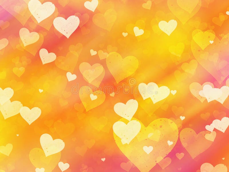 Warm Colored Painted Hearts Backgrounds Stock Illustration ...