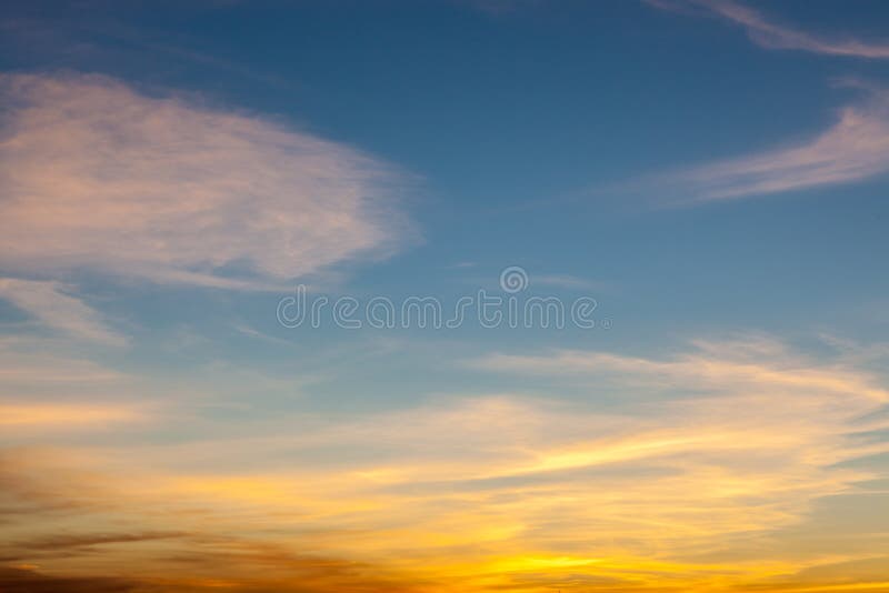 Warm Colored Sunset Sky Background. Stock Photo - Image of morning ...