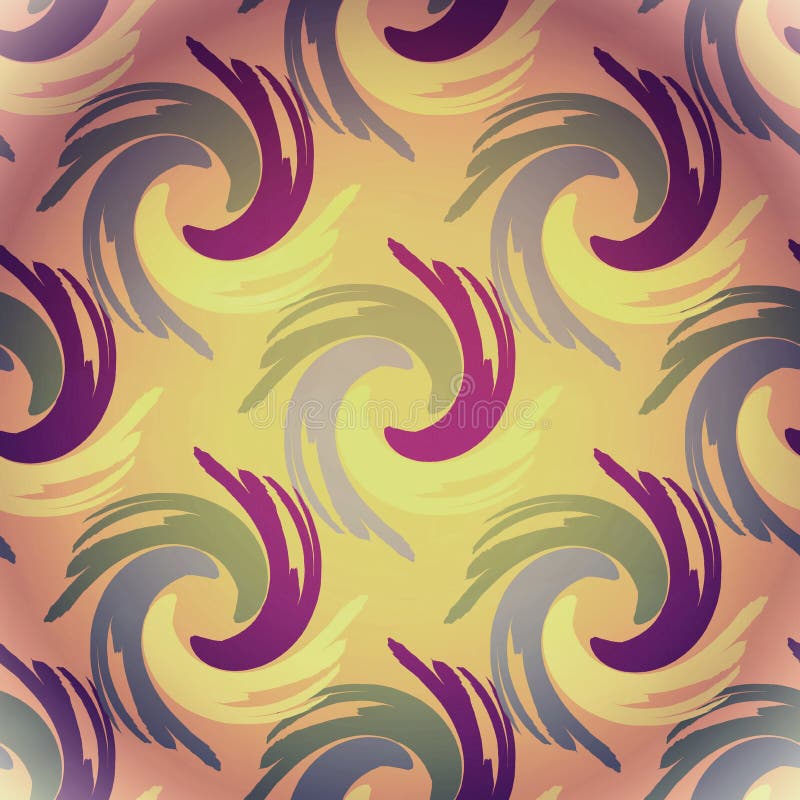 Warm Colored Swirl Circular Fan Shaped Seamless Pattern Stock ...