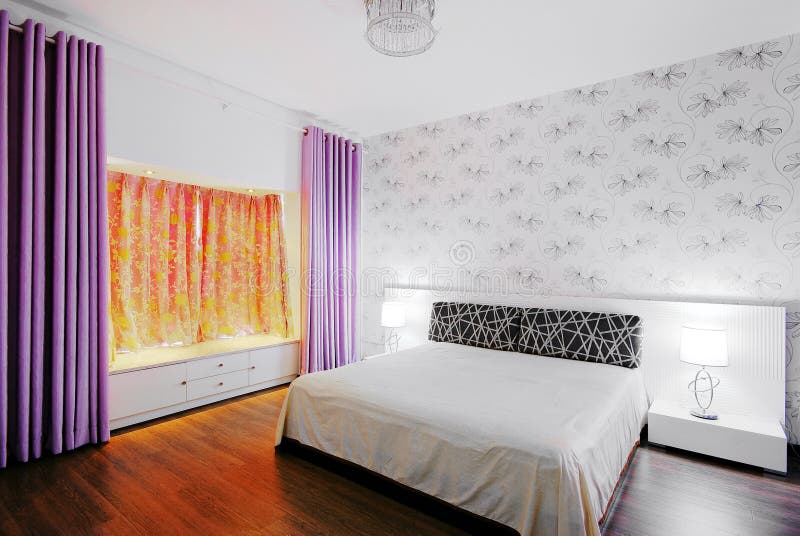 Warm and Comfortable Bedroom Stock Image - Image of comfort, living ...