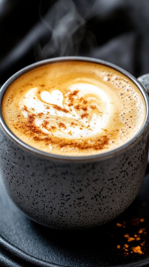 Warm and Cozy Latte Art with Heart Design for Coffee Lovers Stock ...