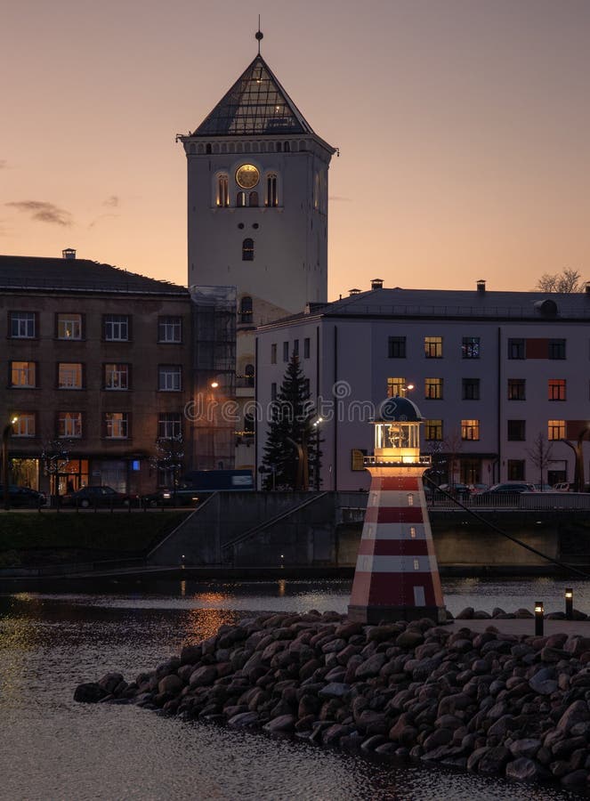 Functional Beacon in the City Stock Image - Image of lighthouse ...