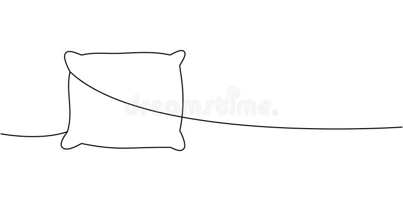 Warm Cozy Pillow One Line Continuous Drawing. Comfortable Pillow for ...