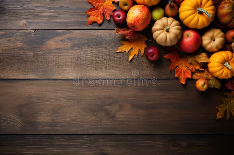 Warm and Cozy Wood Texture Background with Rustic Autumn Elements Stock ...