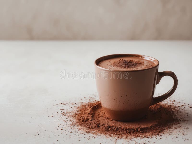 Warm Cup of Hot Chocolate with Cocoa Powder Stock Image - Image of ...