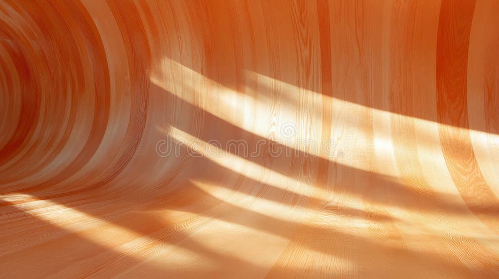 Warm Curved Maple Hardwood Wall Texture with Light Reflections Stock ...