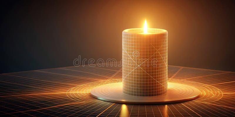 Warm Digital Candle Mockup a Minimalist Visualization of Interactive ...