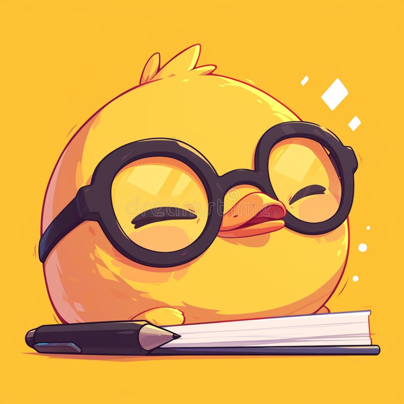 A Warm Duck Writer Cartoon Style Stock Vector - Illustration of writing ...