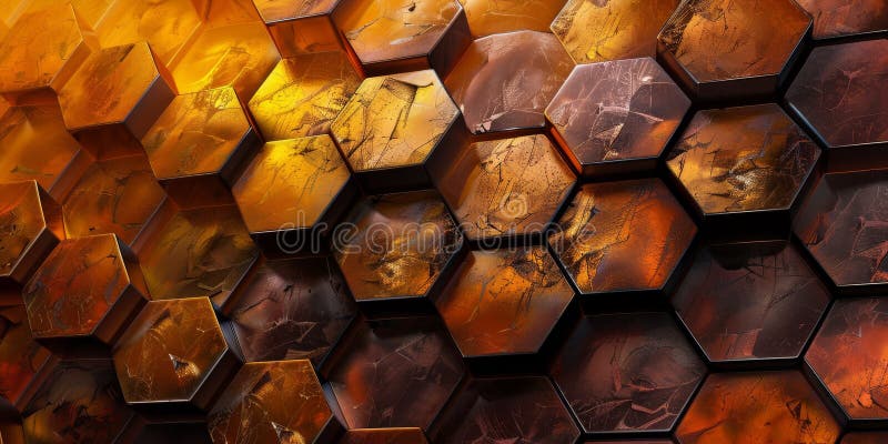 Warm Earth Tones Create Intricate Honeycomb Texture, Evoking ...