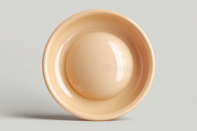 Warm Eggshell Tone Decorative Bowl with Rounded Shape Placed at Center ...