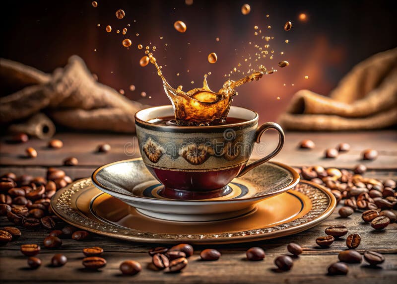 A Warm Embrace: Stunning Coffee Splash Art Featuring a Dynamically ...