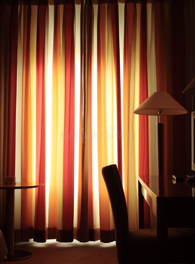 Warm Evening in the Hotel Room. Stock Image - Image of orange, style ...