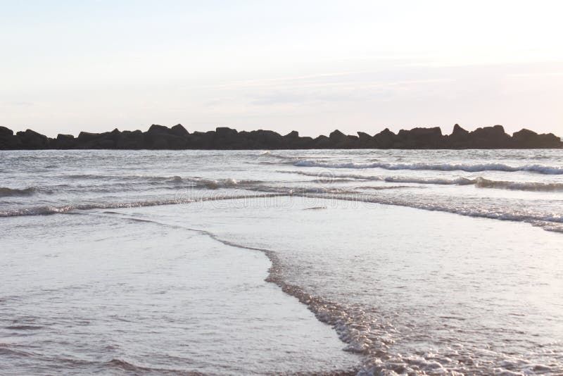 Warm Evening in the Ocean Coast Stock Image - Image of water, texture ...