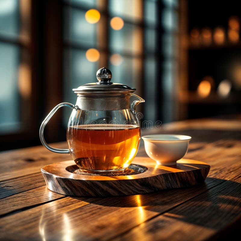 Warm Evening Tea Time in a Cozy Setting Stock Photo - Image of glowing ...