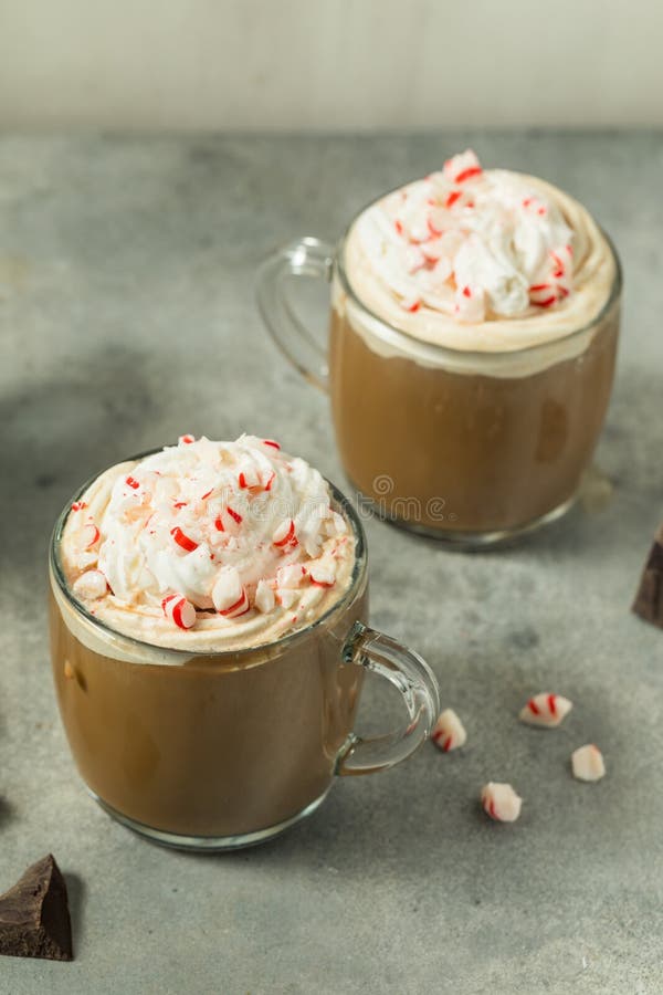 Warm Festive Peppermint Mocha Latte Stock Photo - Image of winter ...