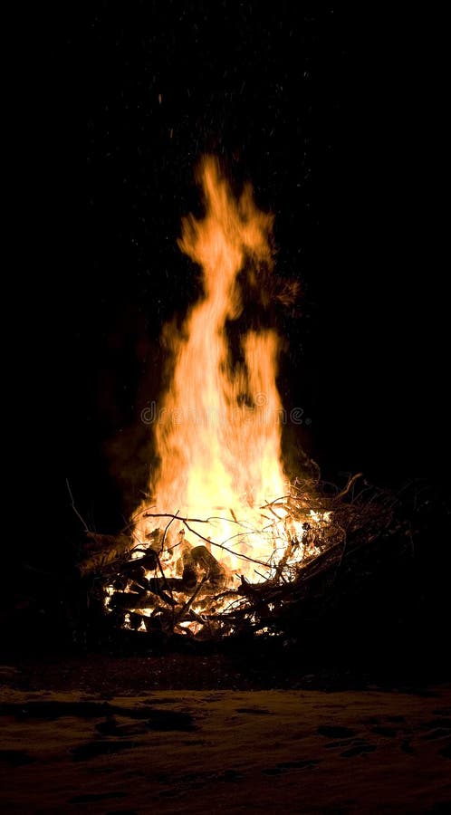 Warm fire stock image. Image of black, sparks, wood, yellow - 18754779