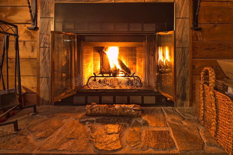 Warm Fireplace stock image. Image of wood, gold, warmth - 41164555