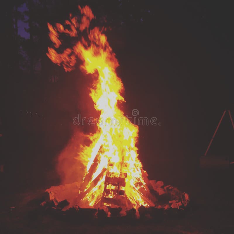 Warm Flamy Glow stock photo. Image of bonfire, text - 183791870