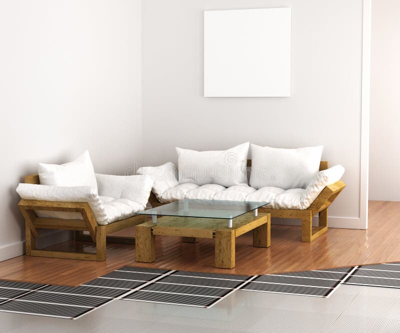 Warm Floor. System Underfloor Heating in the Interior Stock ...