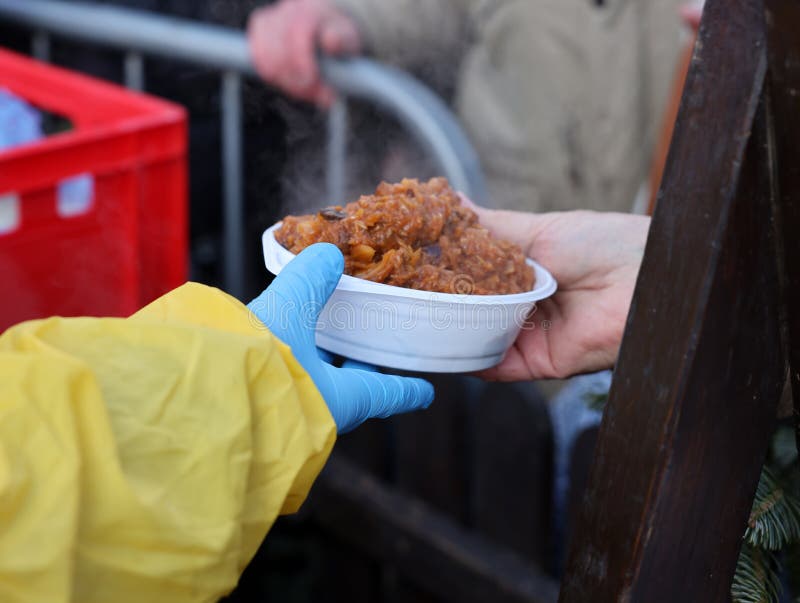 Warm Food for the Poor and Homeless Stock Image - Image of emigrant ...