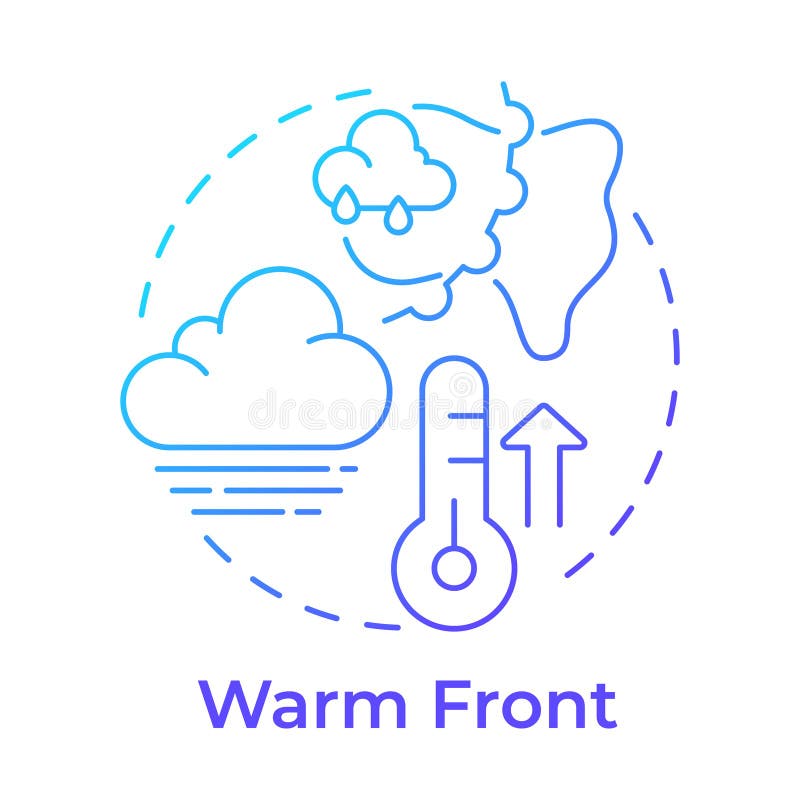 Warm Front Blue Gradient Concept Icon Stock Vector - Illustration of ...