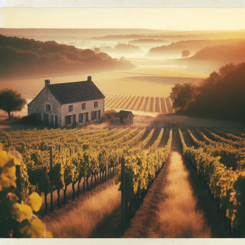 The Warm Glow of Morning Over the Fields Stock Illustration ...