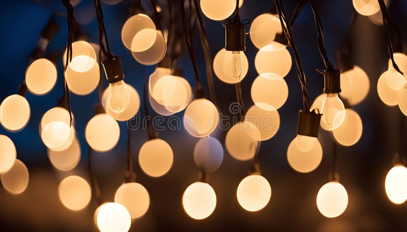 Warm Glow of String Lights stock illustration. Illustration of event ...