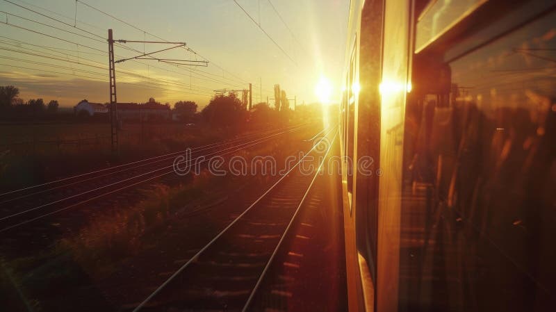 The Warm Glow of the Sunrise Filtering through the Train Windows ...