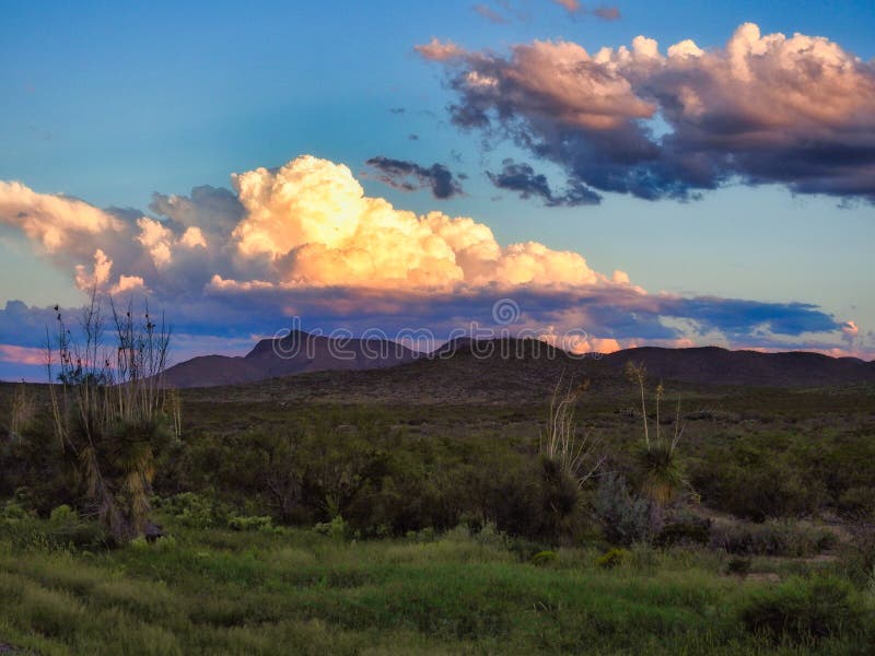 Storm Clouds at Sunset in Texas Stock Image - Image of mountains ...