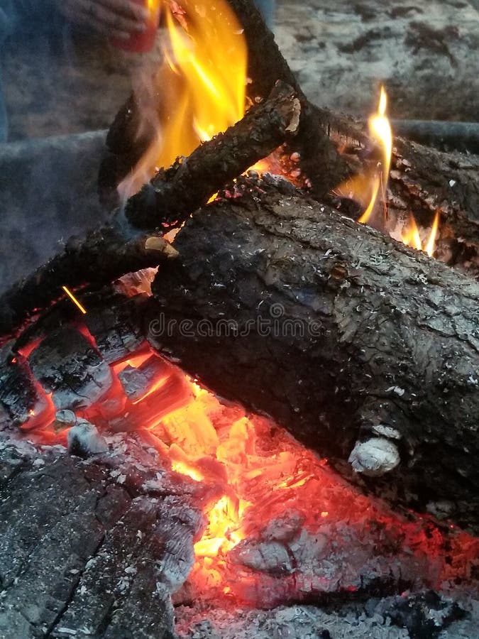 Fiery campfire flames stock image. Image of campfire - 124152263