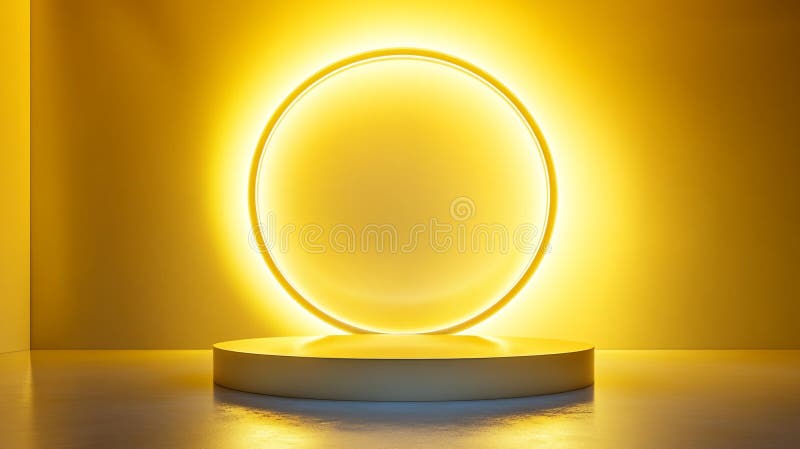 Bright Circular Light Source Illuminating a Minimalistic Display Area ...